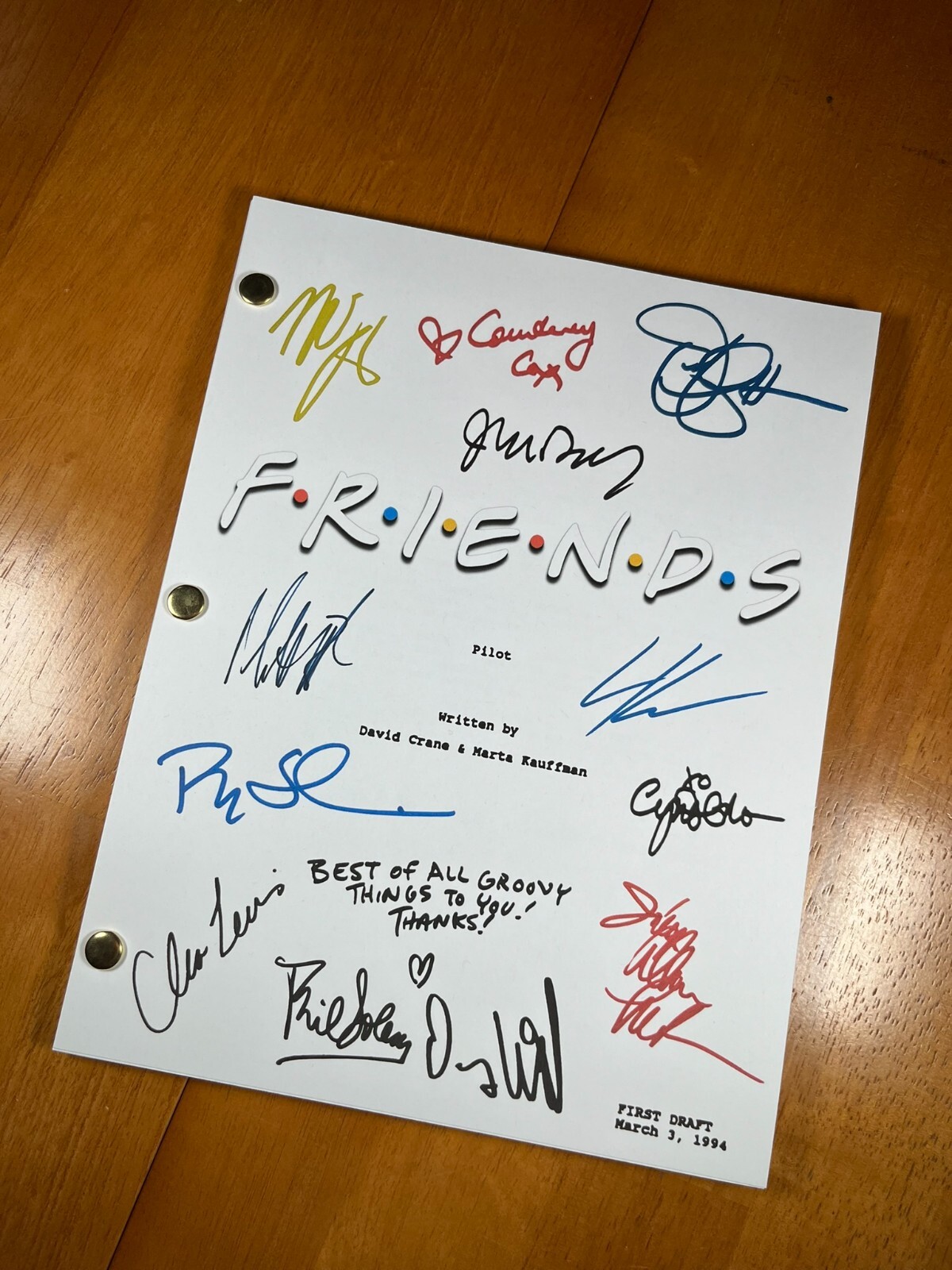 Friends Pilot Script- Signed- Autograph Reprints- Friends Script | eBay