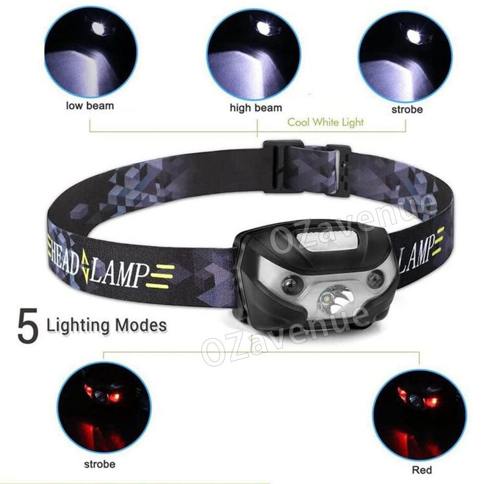 LED Head Torch Headlight CE Camping Headlamp USB Rechargeable ...