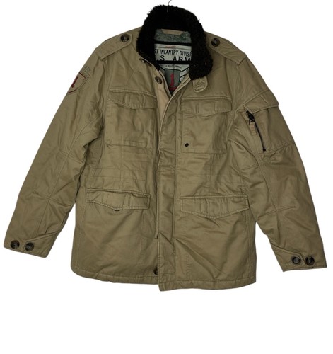 1st Infantry Division Army-Style Jacket Men Coat L Bomber Khaki Tan ...