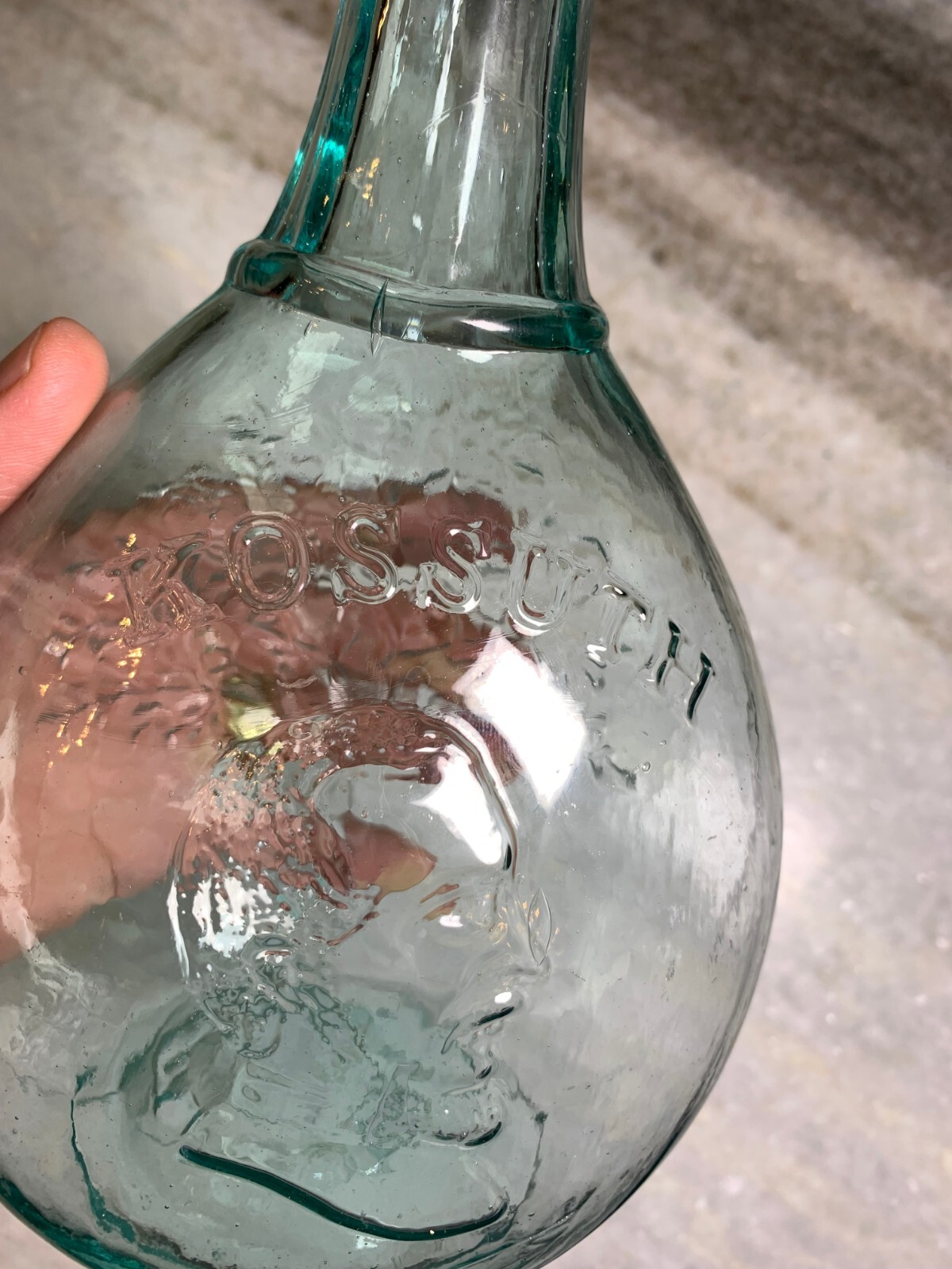 Antique 1850s Open Pontil Lajos KOSSUTH Calabash Flask Globe Bottle ...