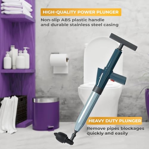 APQ Air Plunger. Toilet Plunger High Pressure with 4 Nozzles. ABS ...