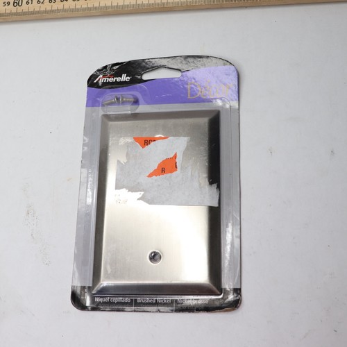 AMERELLE Oversized 1 Gang Blank Steel Wall Plate - Brushed Nickel ...