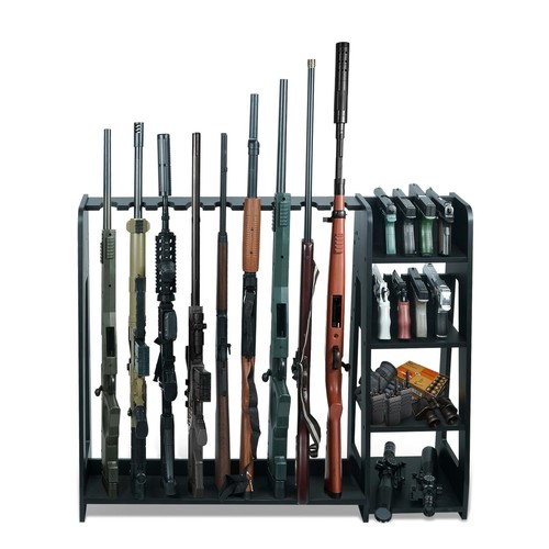 Gun Racks,Wooden Rifle Racks with Pistol Rack, Floor Standing Shotgun ...