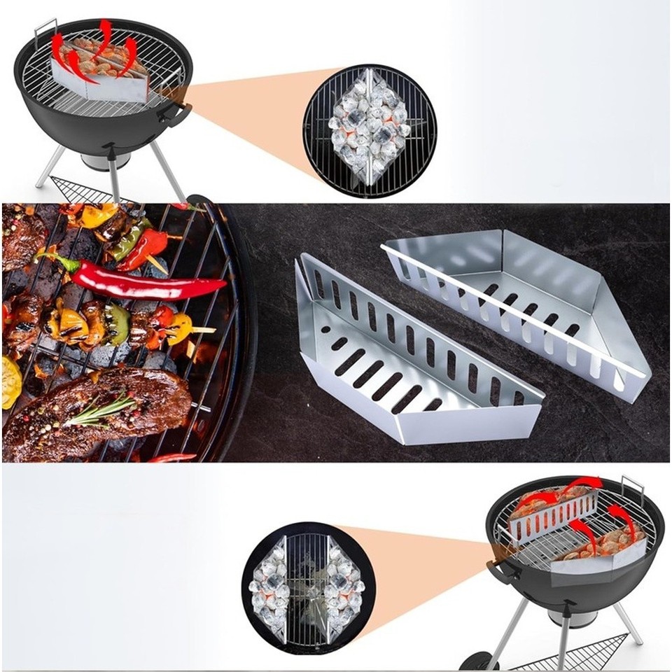 Galvanized Cooking Basket for BBQ Grill Charcoal Holder For Outdoor ...