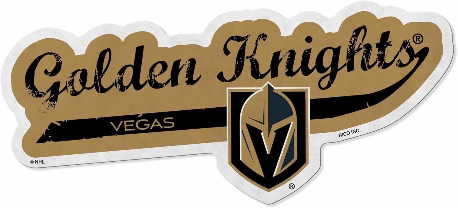 Rico Industries NHL Hockey Las Vegas Golden Knights Distressed Shape ...
