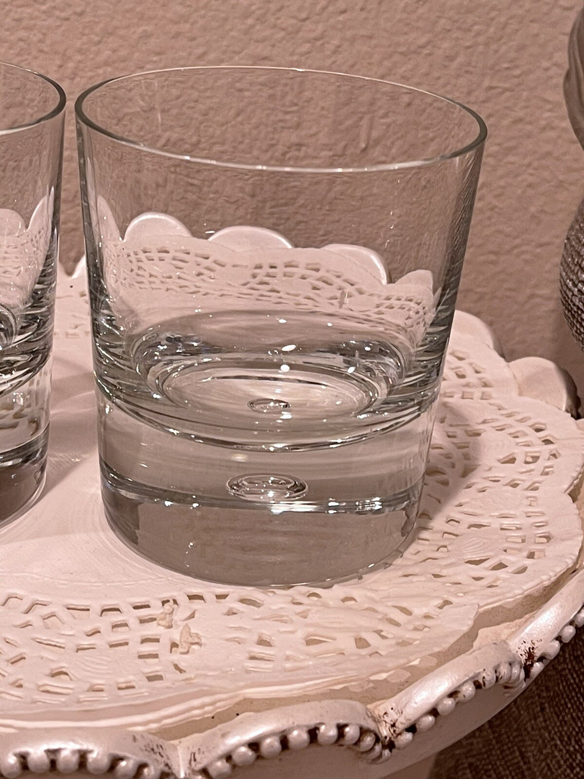 Cocktail Glasses Heavy Bubble In The bottom Beautiful Clear | eBay