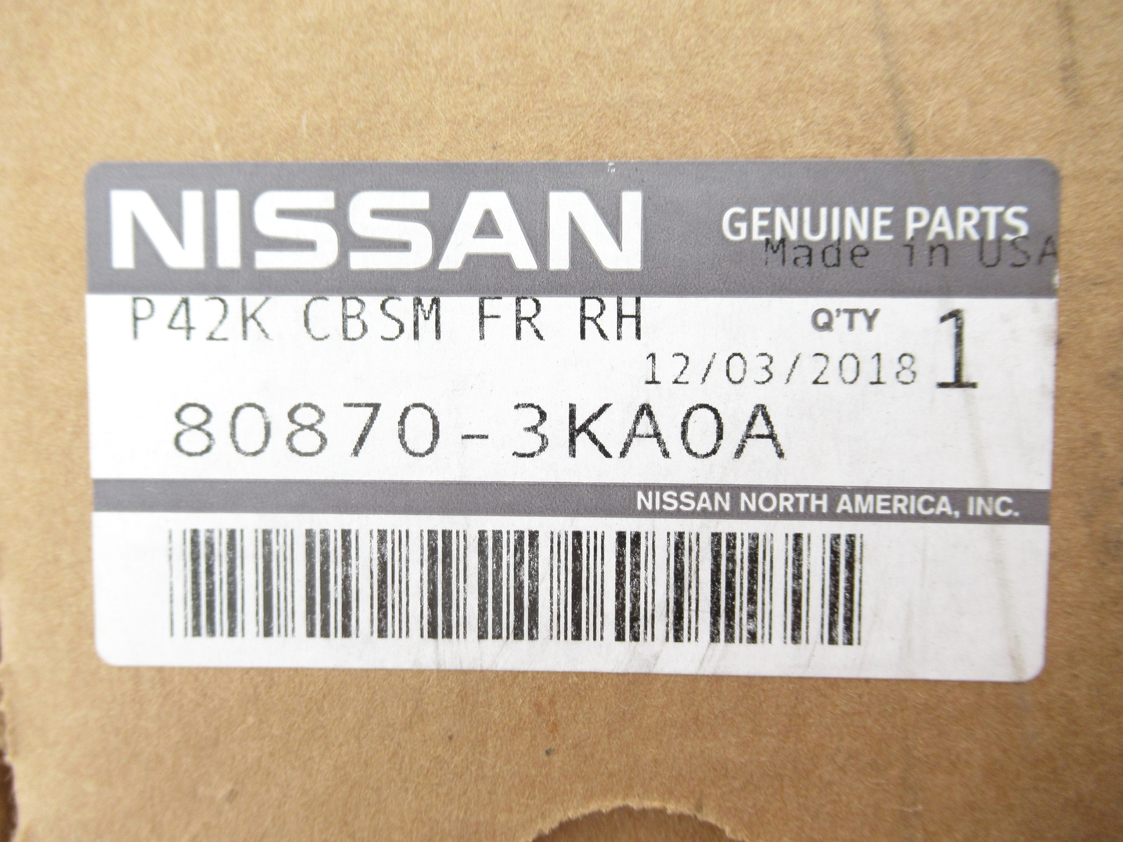 Genuine Nissan 80870-3KA0A Passenger R Front Lower Door Molding 13-19 ...