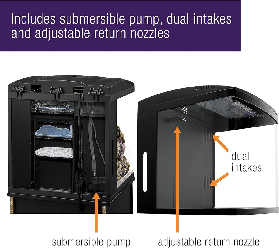 32 Gallon BioCube Fish Tank Kit, LED Freshwater Aquarium Kit Easy Setup ...