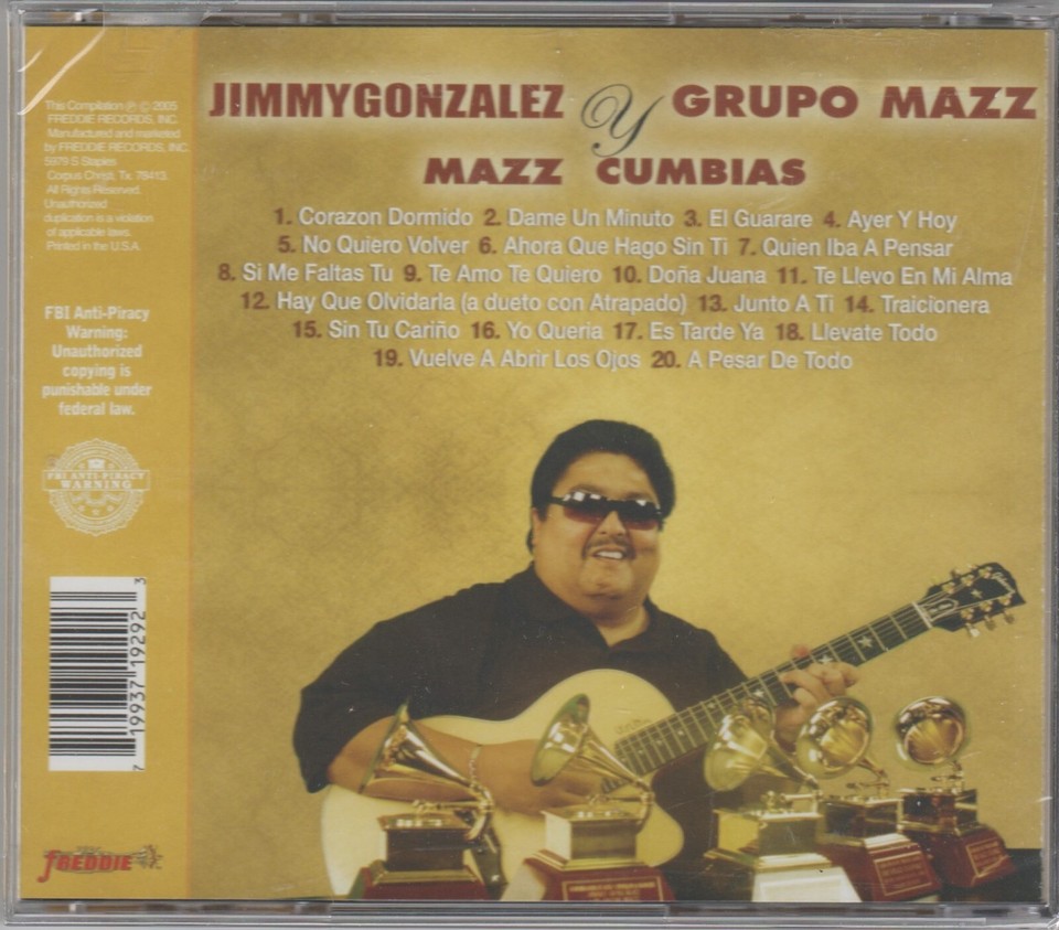 *Tejano CD-Jimmy Gonzales & Grupo Mazz" -"MAZZ Cumbias" *Tejano CD ...