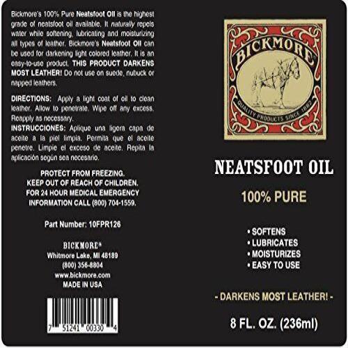 100% Pure Neatsfoot Oil 8 Oz - Leather Conditioner and Wood Finish ...