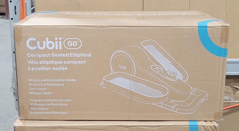 NEW Cubii Go Compact Seated Elliptical Exercise Device, Grey/Turquoise ...