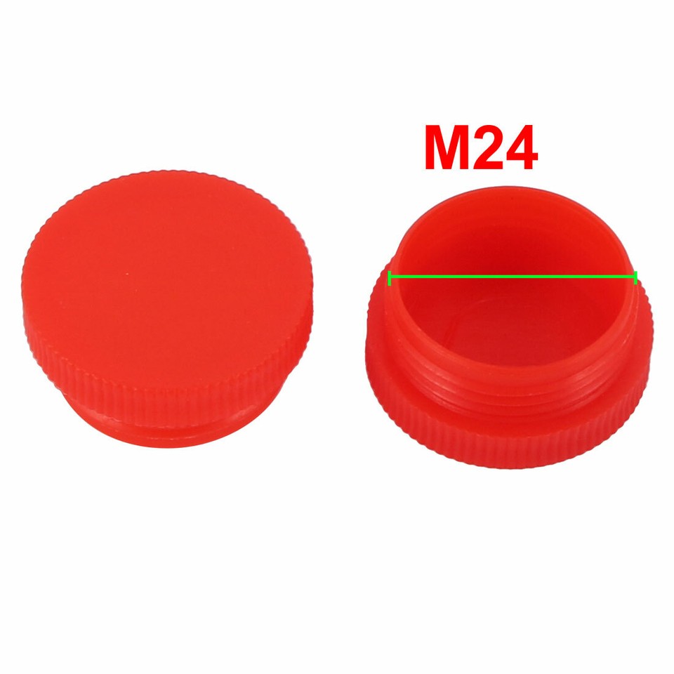 2pcs M24 x 1.5mm PE External Threaded Tube Insert Cap Screw-in Cover ...