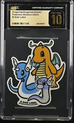 2023 POKEMON STICKERS B-SIDE LABEL DRAGONITE DRAGONAIR DRATINI CGC 10 ...