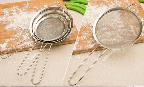 4x kitchen sieve set 8/12/16/22cm strainer stainless steel pasta sieve ...