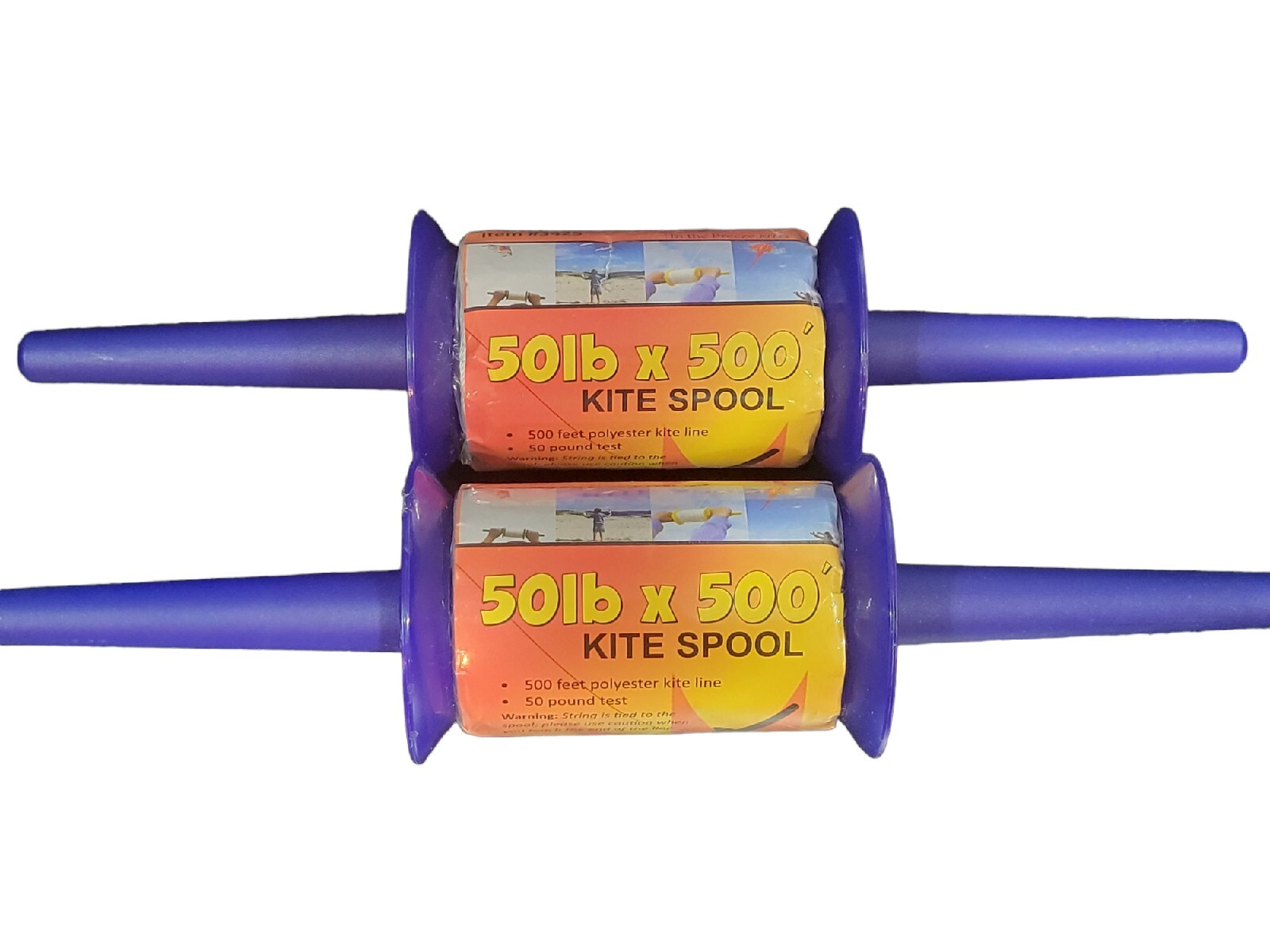 Set of 2 Kite Spools 50lb x 500' Polyester Kite Line #3425 In The ...