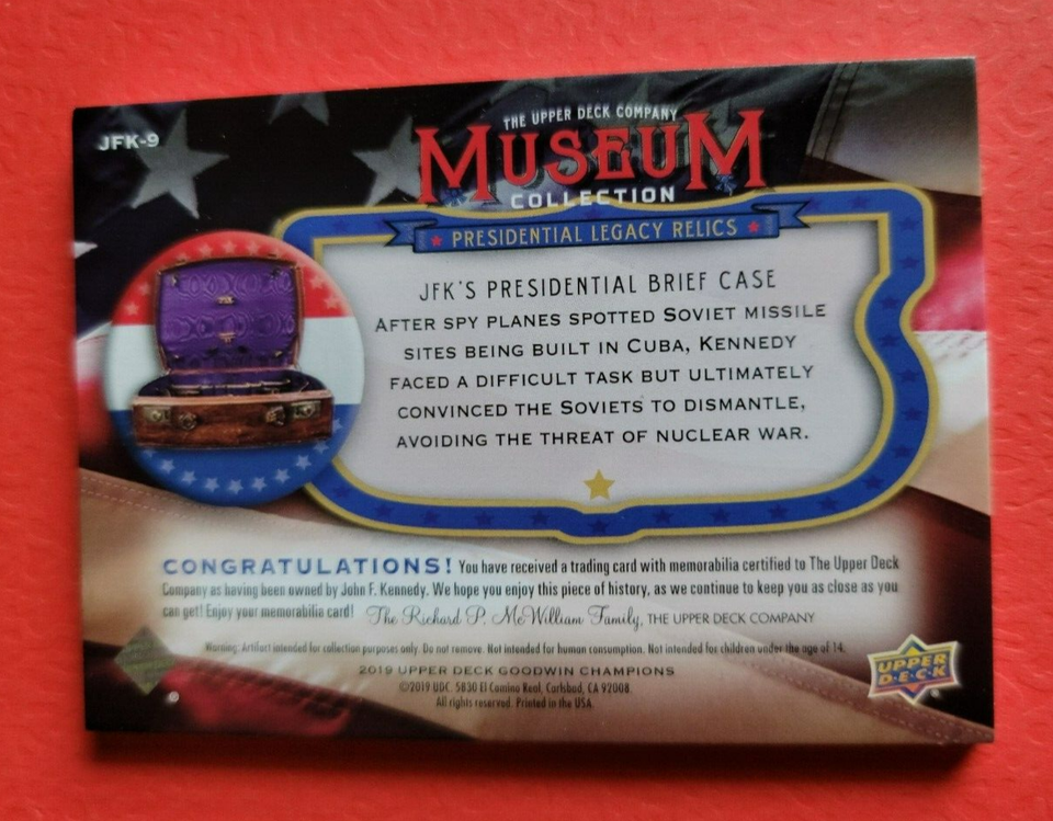JOHN F KENNEDY JFK PRESIDENTIAL Brief Case RELIC CARD 2019 GOODWIN ...