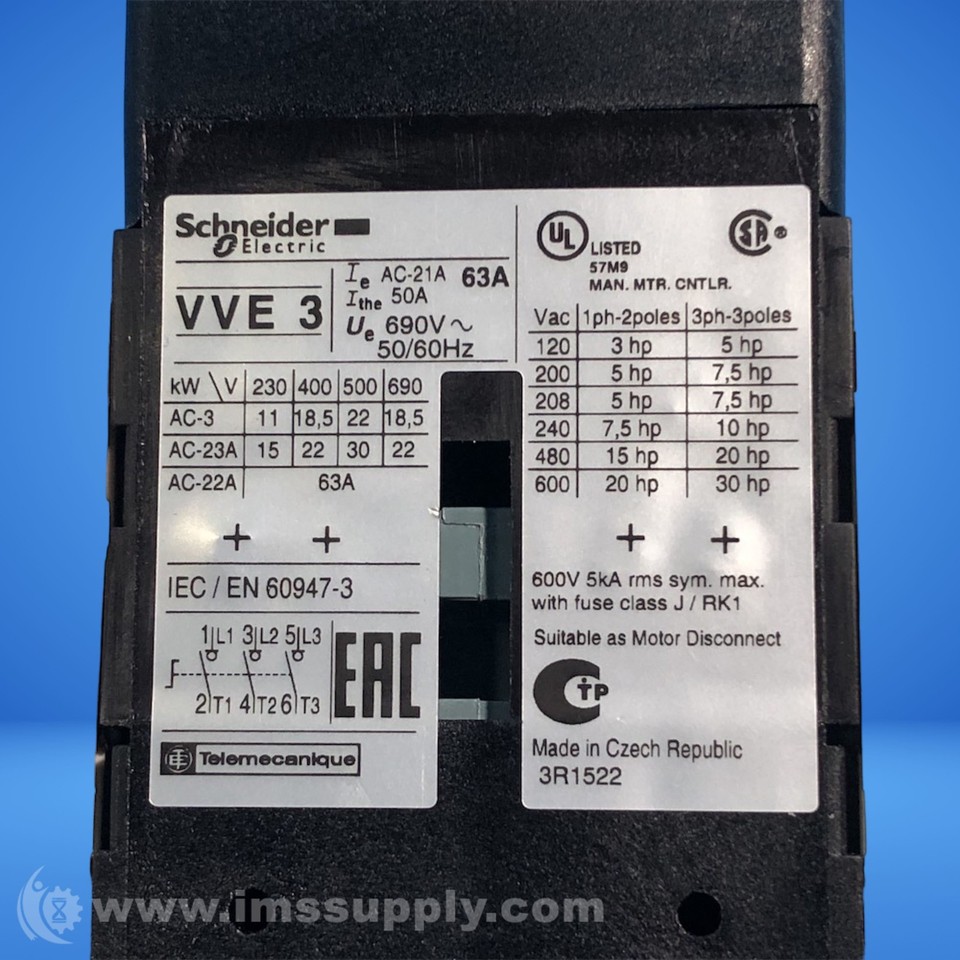 Schneider Electric VVE3 Emergency Stop Switch Disconnector USIP | eBay