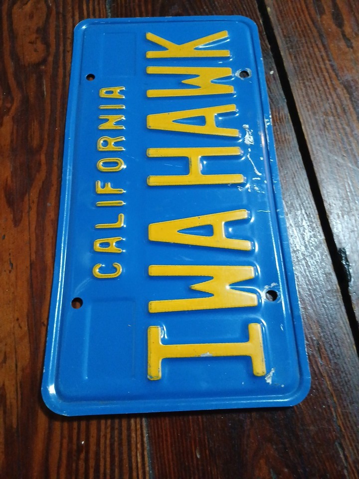 Vintage California Blue &Yellow License Plate-Personalized IWA HAWK | eBay