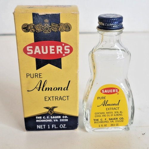 Vtg Sauer's Pure Almond Extract Bottle and Box Richmond Virginia | eBay