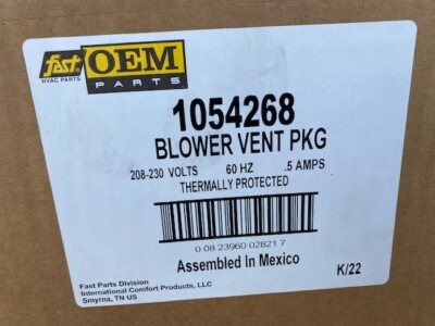 ICP Fast Parts Inducer Motor 1054268-Draft Inducer (NEW) | eBay