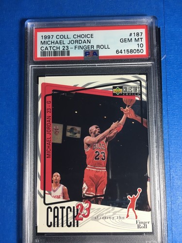 PSA 10 Michael JOrdan FINGER ROLL Catch 23 1997 Collector's Choice #187 ...