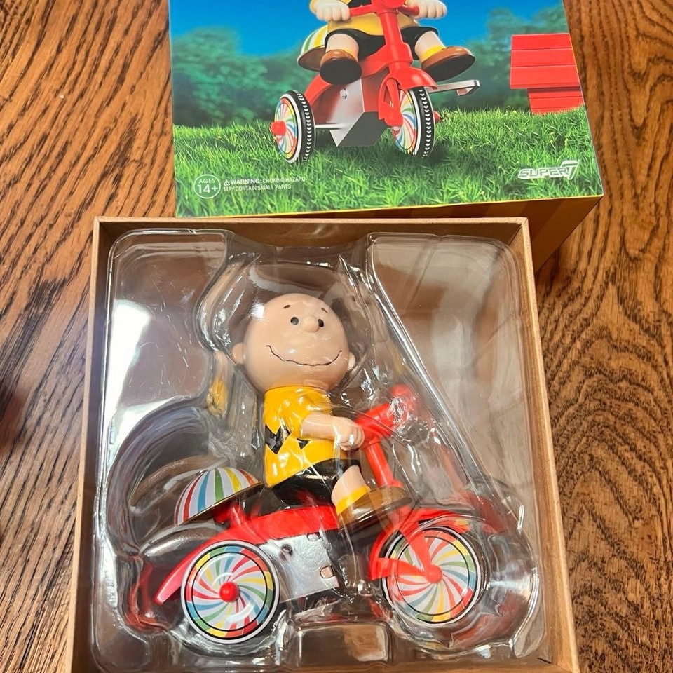 Snoopy SUPER7 Charlie Brown Vintage Tin Wind-Up Bicycle Toy 17cm New | eBay
