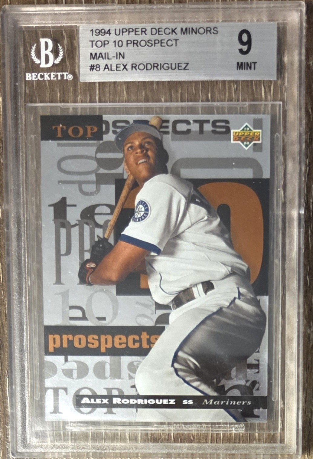 1994 Upper Deck Minors League RC Alex Rodriguez #8 Top 10 Prospects BGS ...