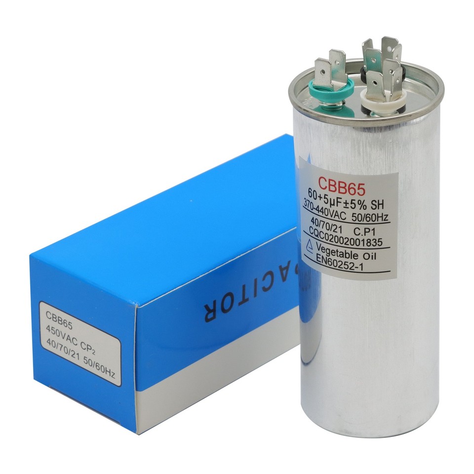 60+5 MFD µF Dual Run AC Capacitor 370-440VAC 50/60Hz ±5% HVAC 60/5µF | eBay