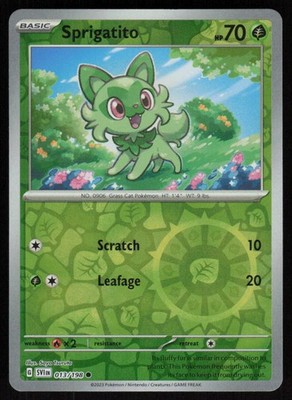 Sprigatito 013/198 Reverse Holo: Scarlet & Violet Base Set Pokemon TCG ...