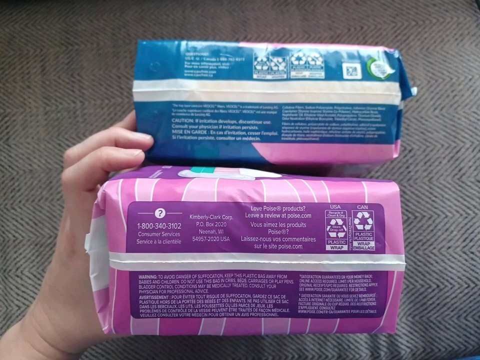 Poise Light Regular 30 Count + Carefree Ultra Thin 28 Count Pads!! | eBay