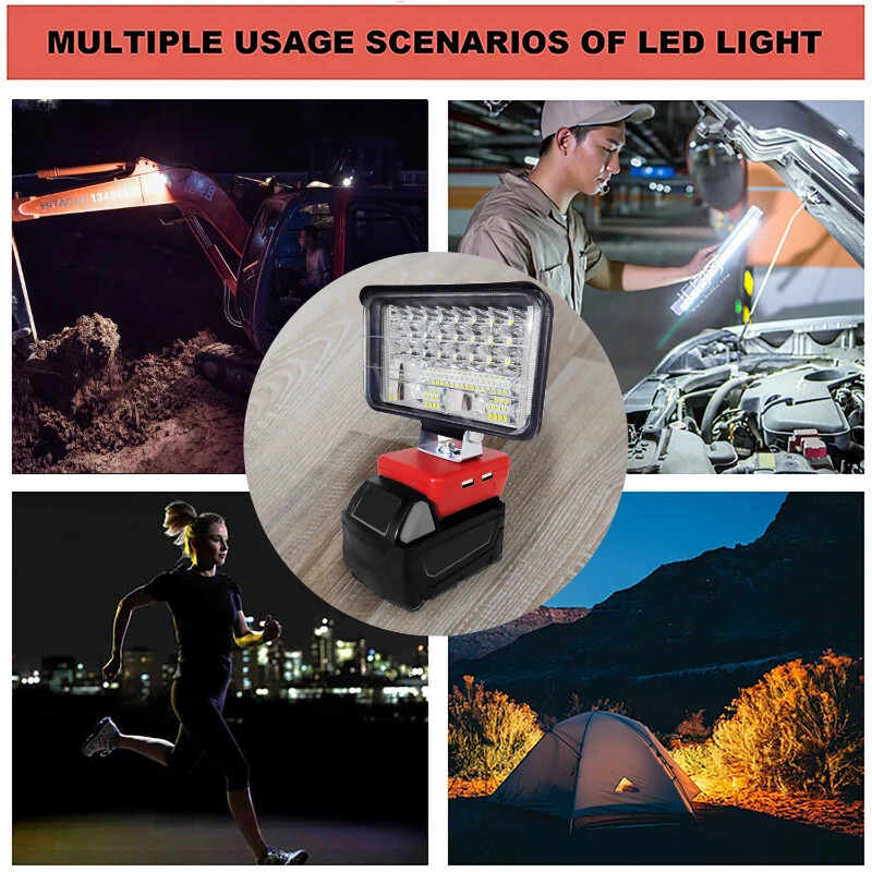 LED Work Light Flashlights Torch Spotlight Desk Lamp for Milwaukee 18V ...