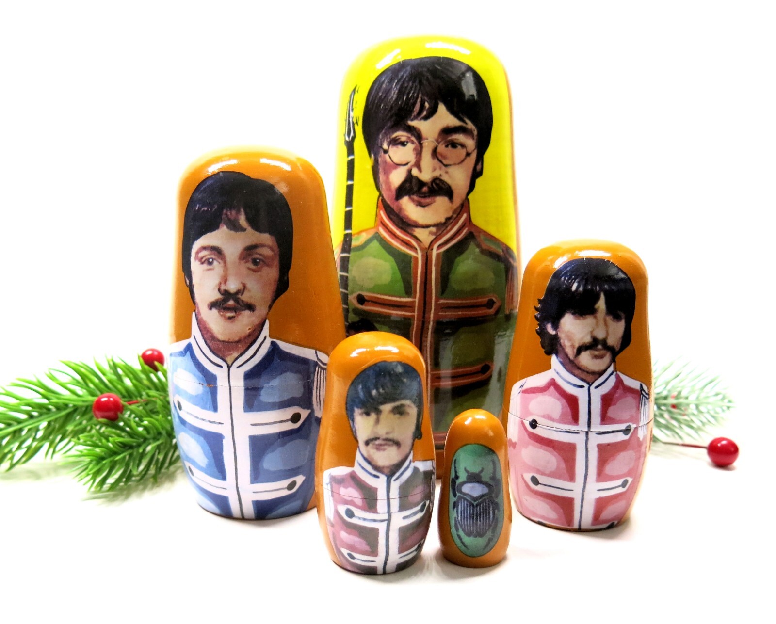 The Beatles SGT. Pepper's Russian Nesting Doll 5 PC Matryoshka Stacking ...