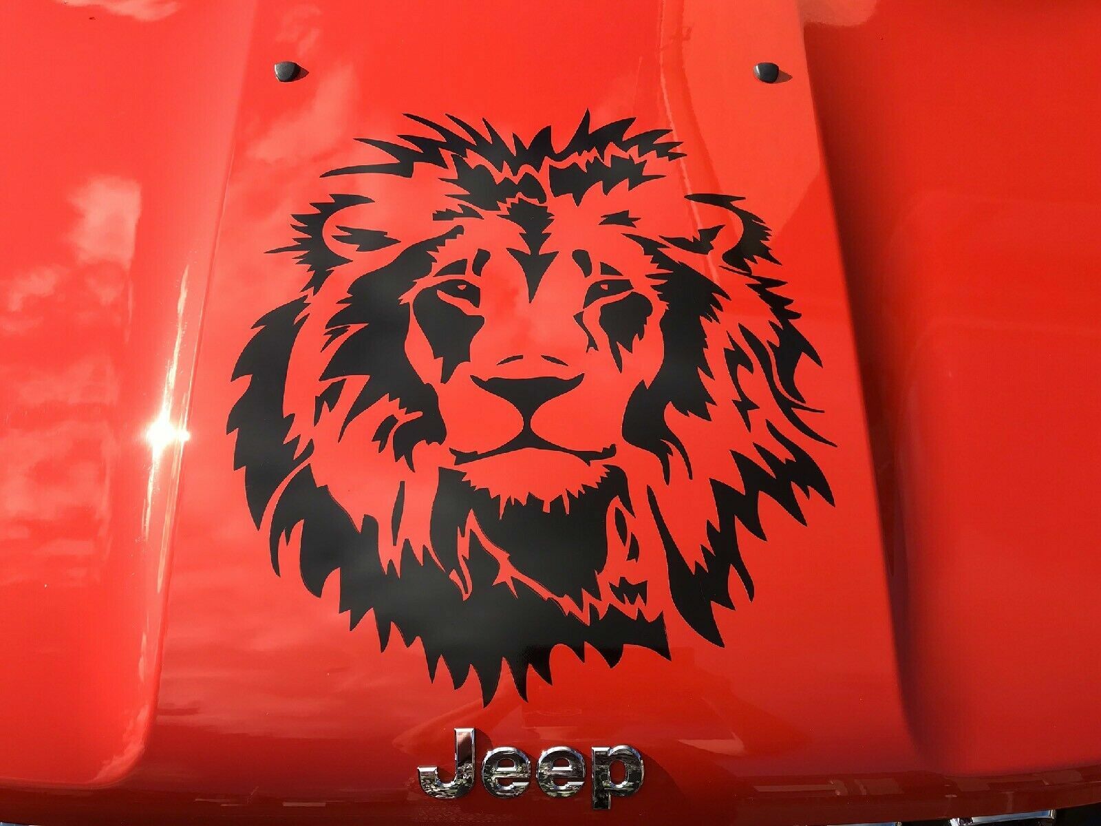 LARGE car bonnet sticker decal vinyl lion head tribal tiger side wall ...