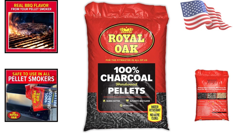 High Heat Hardwood Charcoal Pellets for Grilling & Smoking - 30 lb Pack ...