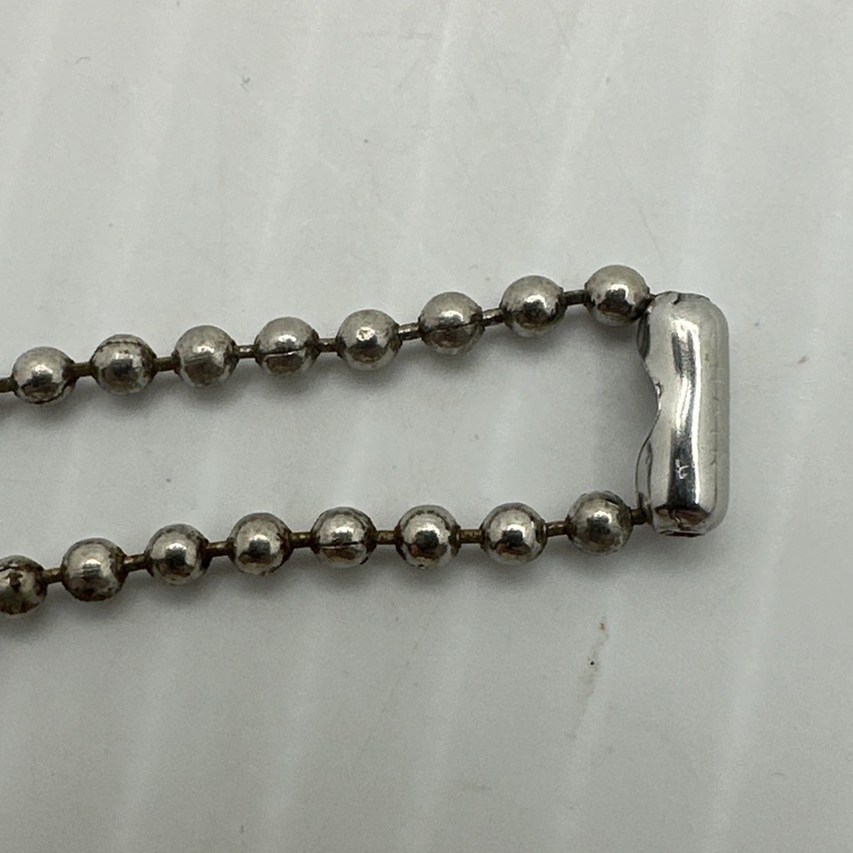 Vintage GI Joe Dog Tag TM Hasbro Silver BEAD CHAIN Original Soldier ...