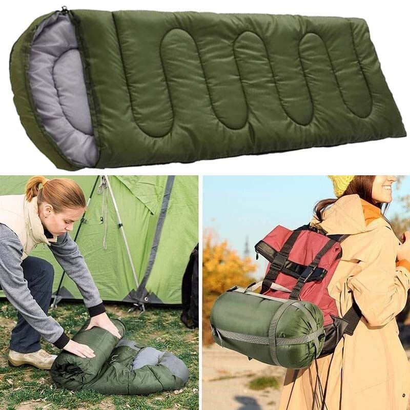2PCS Thick Adult Cold Weather Sleeping Bag For Big & Tall Waterproof ...