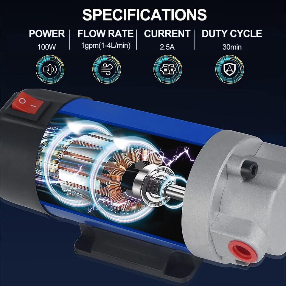 12V Gear Oil Pump Portable Electric Self-priming Engine Oil Extractor ...