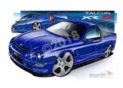 Ute FG XR8 UTE AU XR8 UTE AU XR8 FALCON UTE BLUE A2 FRAMED PRINT (FT121 ...