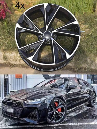 20x9 WHEELS FOR AUDI A4 A5 A6 A7 S5 Q5 Q3 QUATTRO GLOSS BLACK 5X112 ...