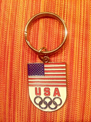 Team USA Olympic Fob Key Ring Key Chain * American Flag & Olympic Crest ...