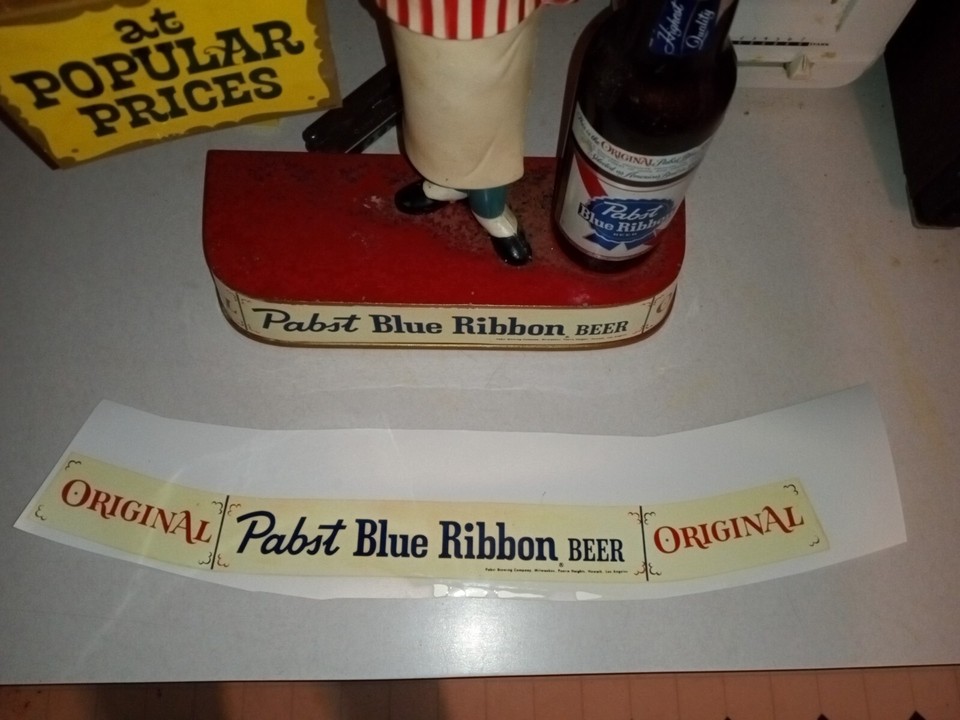 Pabst Blue Ribbon Waiter REPRODUCTION Decal !!! New .. | eBay