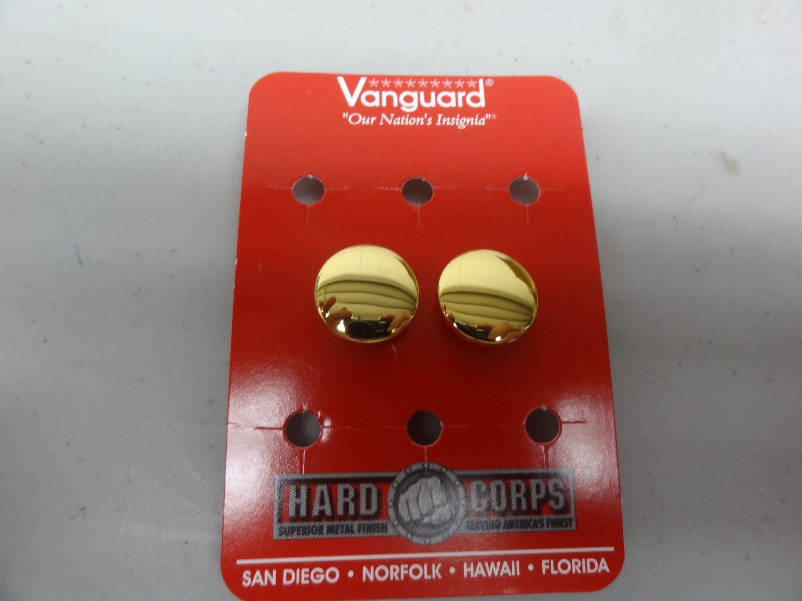 MILITARY INSIGNIA USMC SET OF 2 GOLD COLORED DRESS CUFF LINKS VANGUARD ...