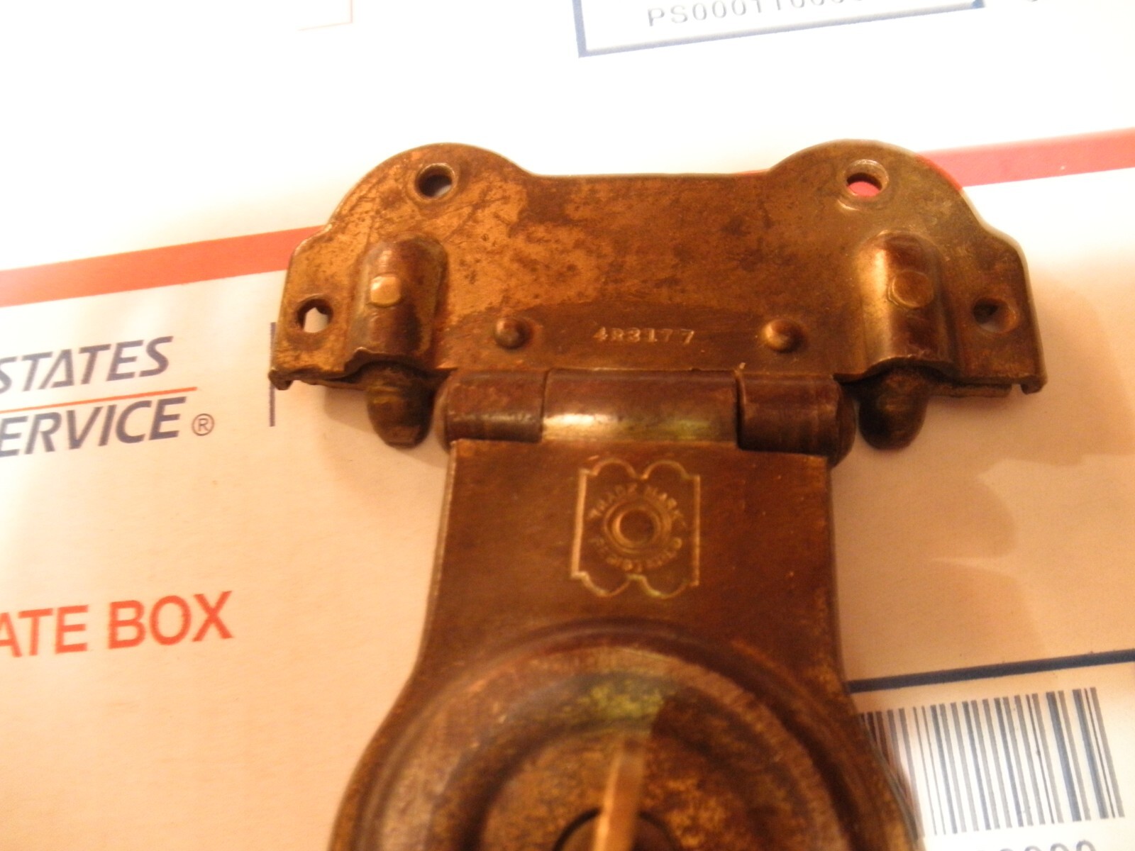 Antique CORBIN Steamer Trunk Lock Brass Eagle Lock Hardware with key | eBay