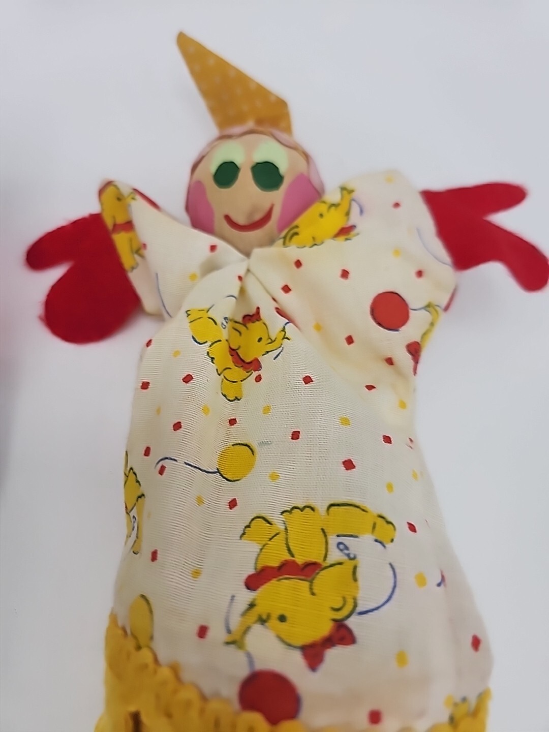 Vintage Peek A Boo Pop Up Clown On Wooden Stick In Cone Puppet Toy Wood ...