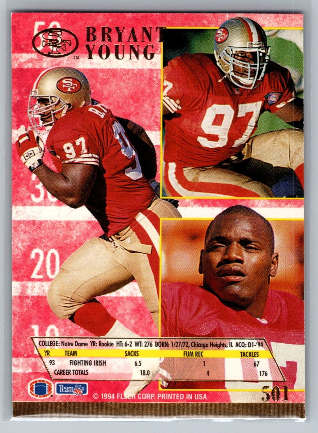 1994 Fleer Ultra - #501 Bryant Young (RC) for sale online | eBay