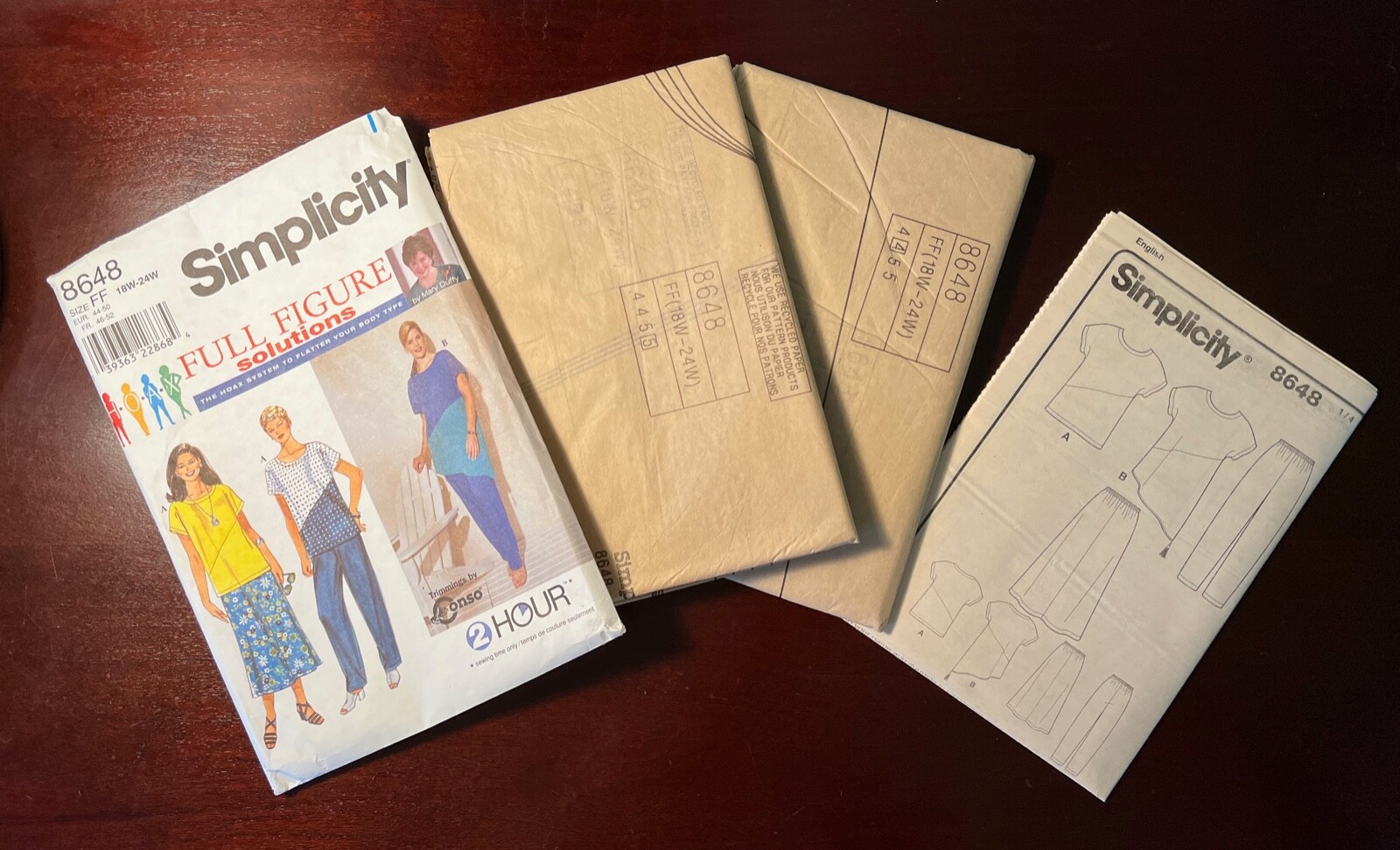 Simplicity+Pattern+8648+2+Hour+Full+Figure+Solutions+Tops+Pants+Skirt+ ...