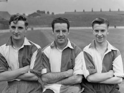 Alan Bean Eddie Quigley And Bryan Douglas Of Blackburn Rovers Old ...