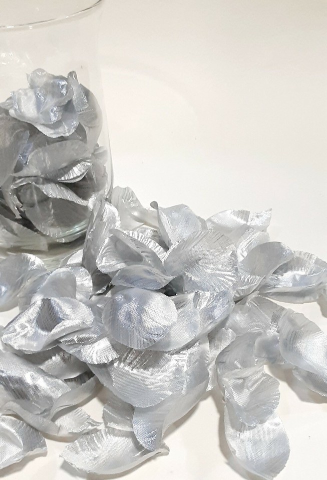 Silver Silk Rose Petals Wedding Birthday Party Flower Decor In/Outdoor ...
