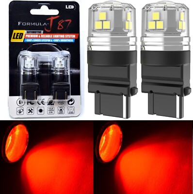 LED 15W 3456 Red Two Bulbs Light Rear Turn Signal Replacement Stock ...