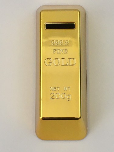 Gold Bullion Bar Piggy Bank Brick Coin Bank Saving Money Box Save Coins ...